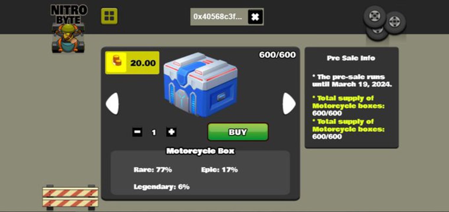 Nitro Byte NFT Game Stats - ChainPlay.gg